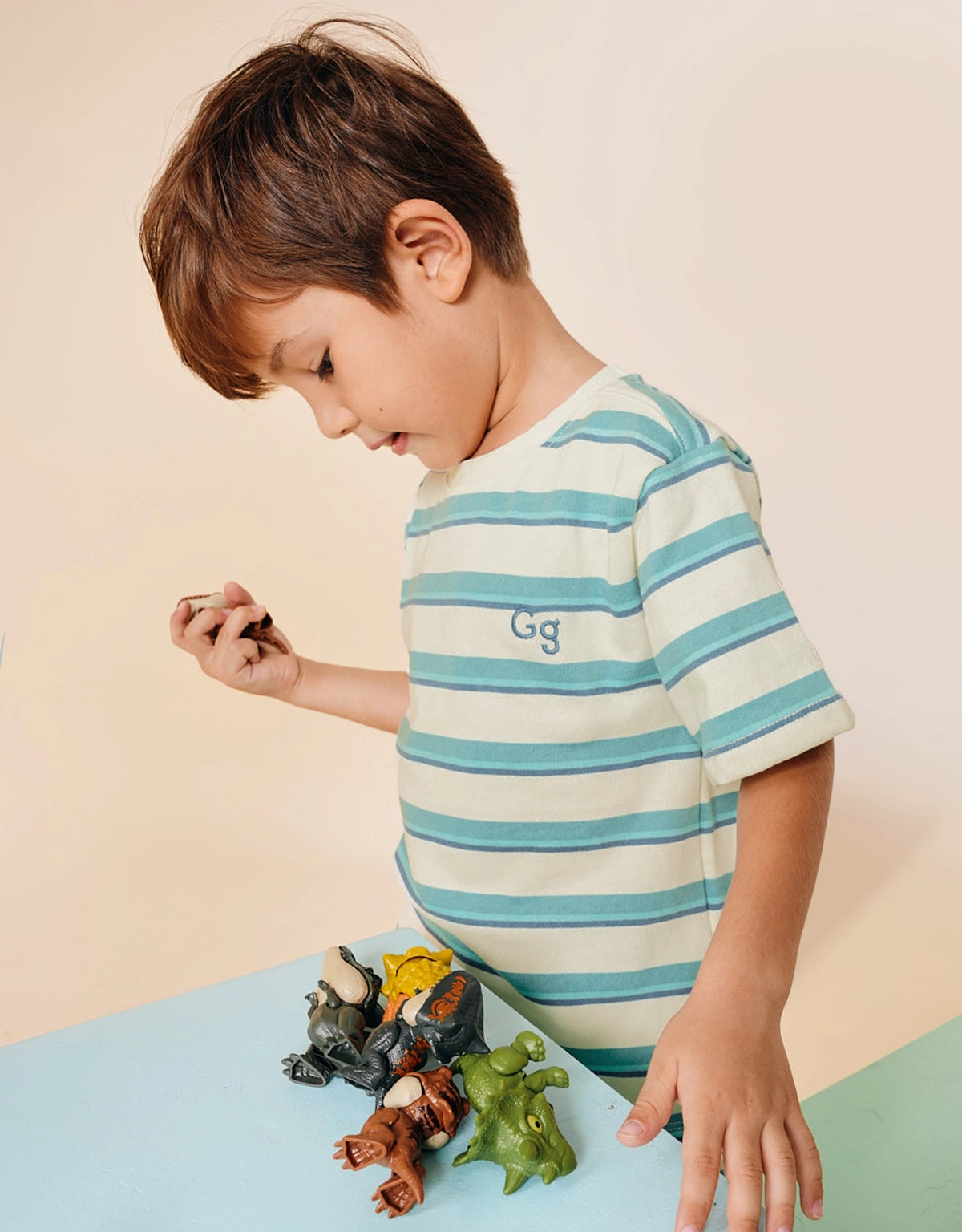 ROBERT STRIPED T-SHIRT WITH EMBROIDERED LOGO – Gingersnaps