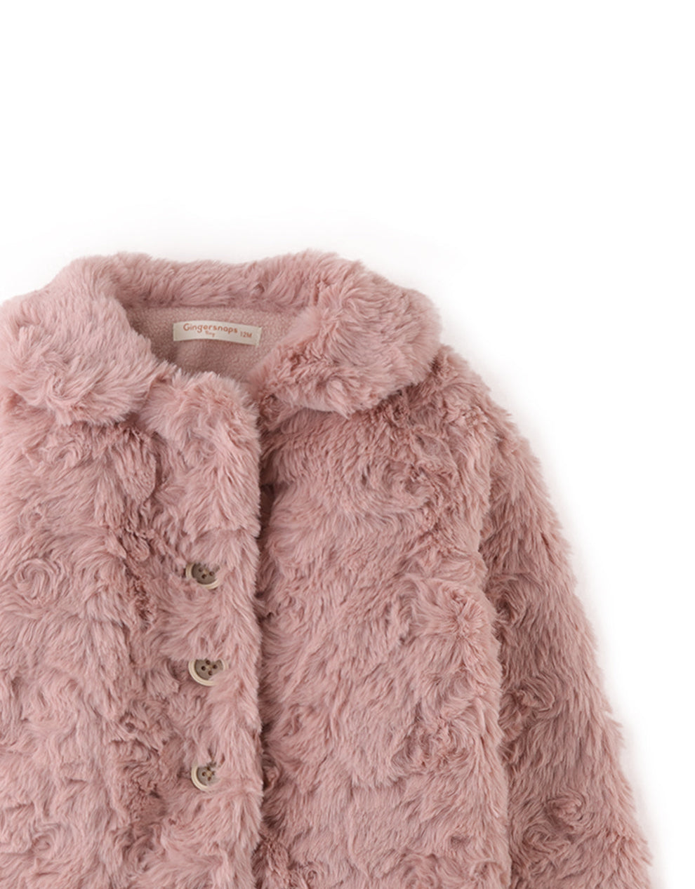 BABY GIRLS FAUX FUR COAT WITH COLLAR – Gingersnaps